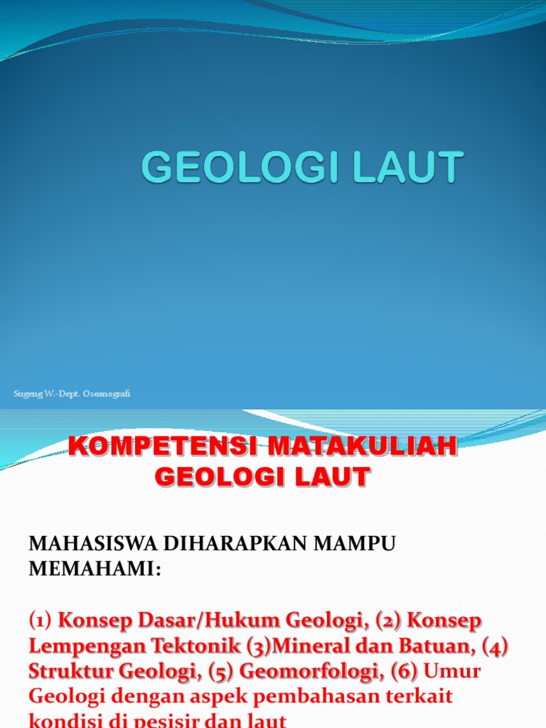 Kompetensi Geologi Laut untuk Mahasiswa | PDF