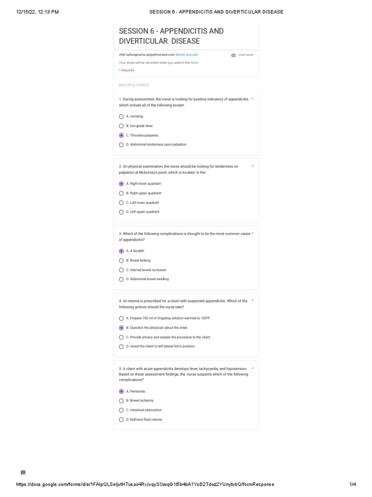 Session 6 Appendicitis and Diverticular Disease PDF | Download Free PDF ...