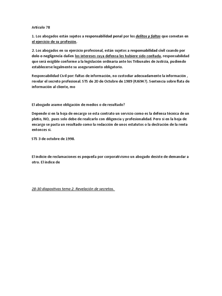 Responsabilidad De Los Abogados Pdf