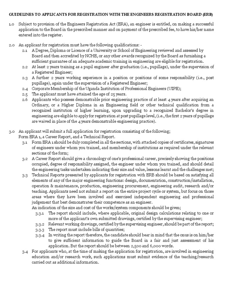 ERB Application Form ERA 1 2023 | PDF
