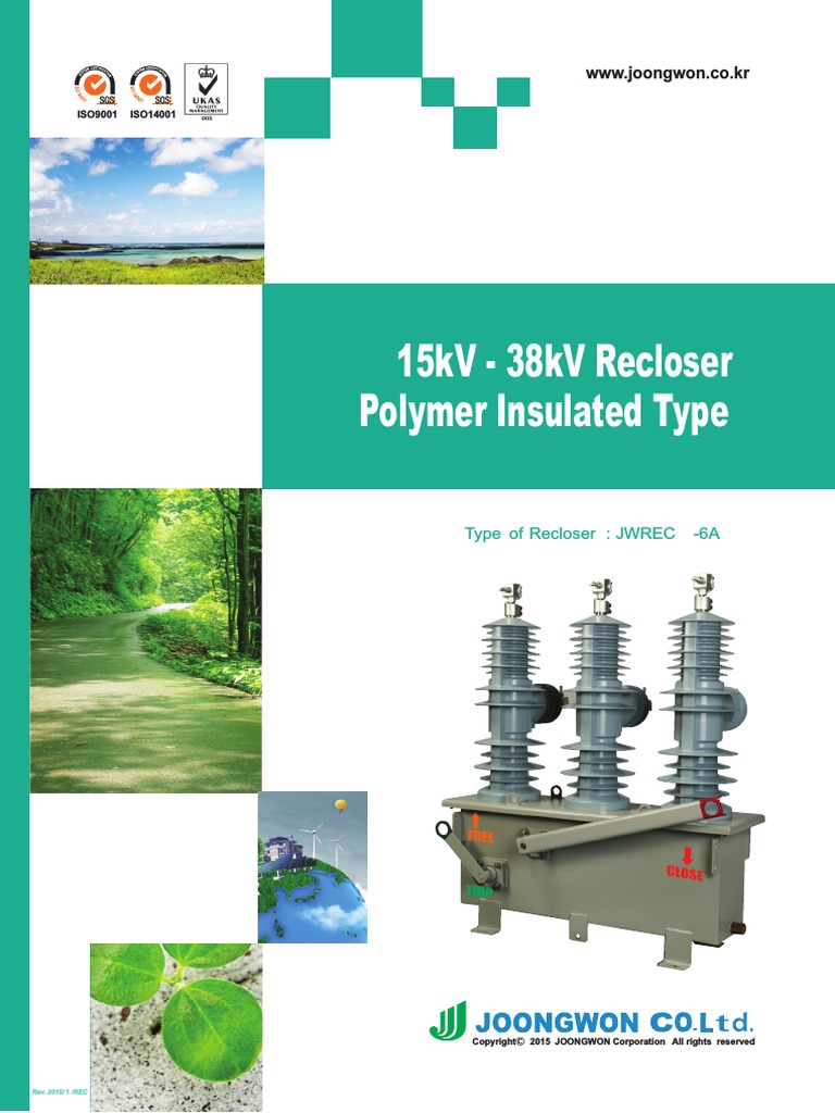 Recloser Joongwon.2015 | PDF | Insulator (Electricity) | Mains Electricity