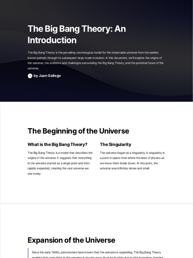 The Big Bang Theory An Introduction | PDF