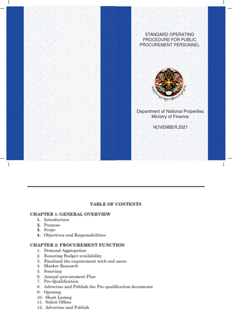 Standard Operating Procedure For Procurement Personell PDF | PDF | Procurement | Specification ...
