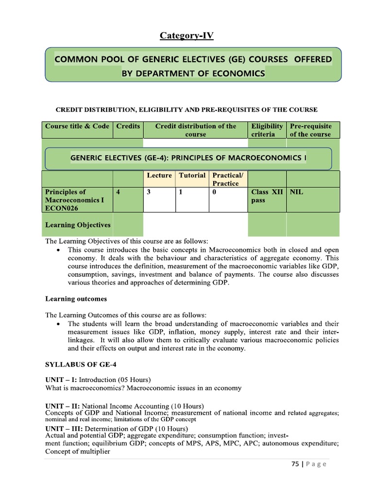 GE Syllabus Sem II PDF | PDF