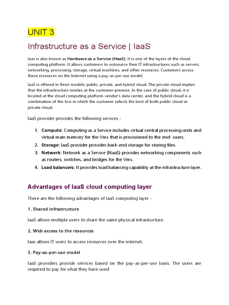 CC Unit 3 | PDF | Cloud Computing | Software As A Service