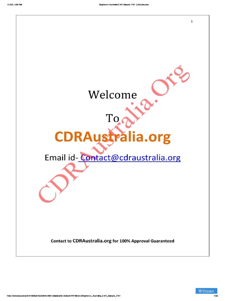 CDR Sample For EA | PDF | Engineering | Australia