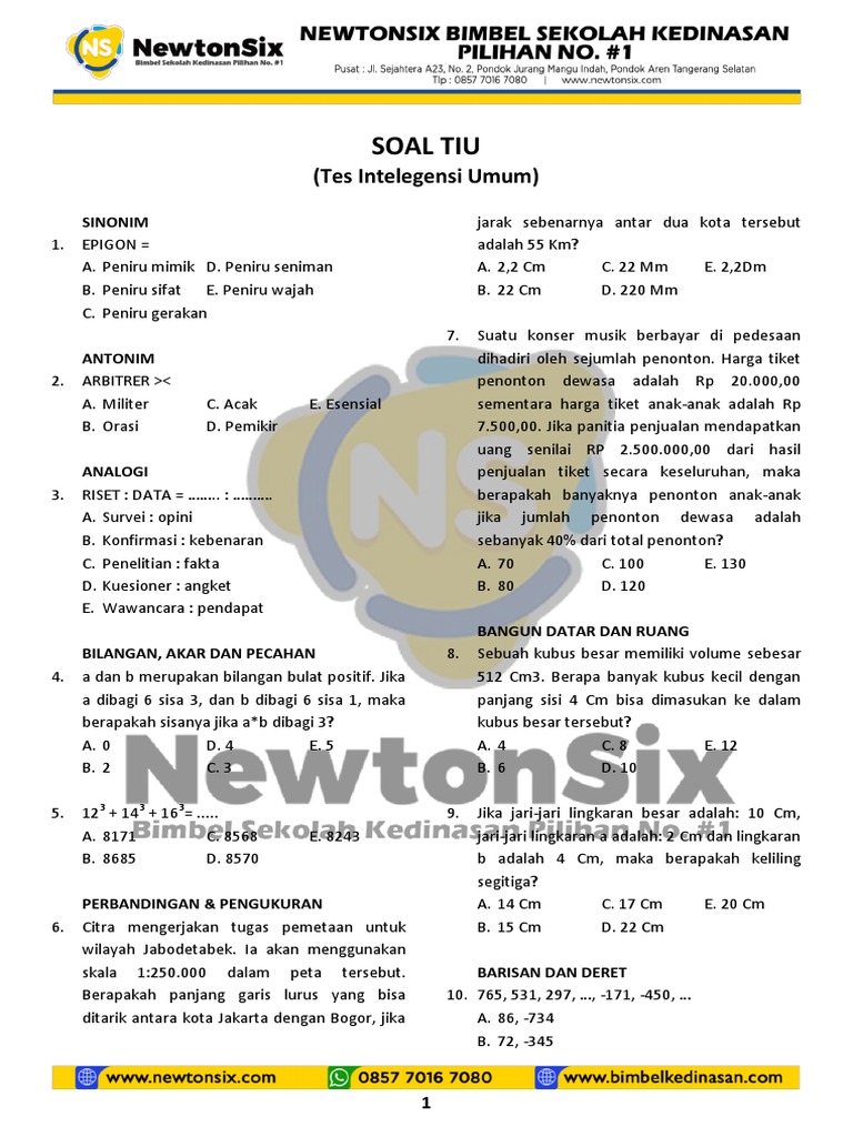 Soal SKD TIU (newtonsix.com) | PDF