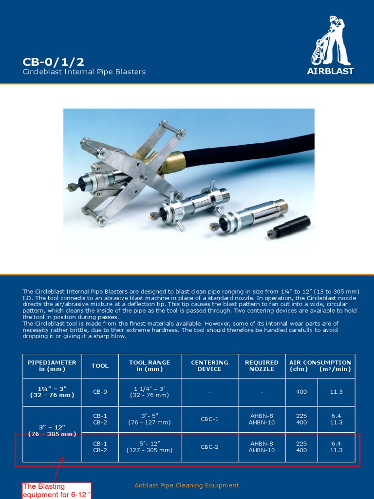 CB 012 Circleblast Internal Pipe Blasters | PDF | Mechanical ...