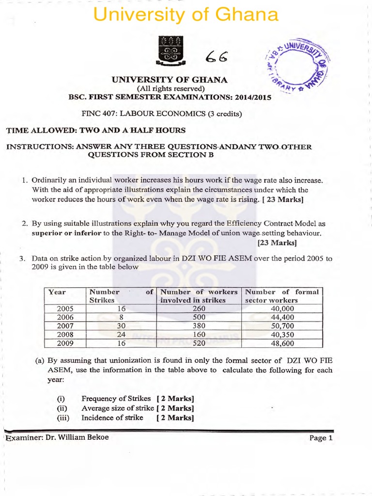 FINC 407 LAB. ECONS 2015 Pasco | PDF | Labour Economics | Strike Action