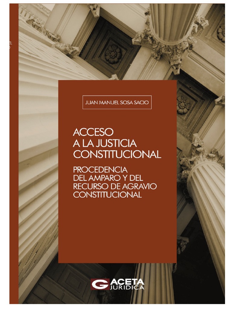 ACCESO A LA JUSTICIA CONSTITUCI - Juan Manuel Sosa Sacio PDF | PDF | Ley procesal | Caso de ley