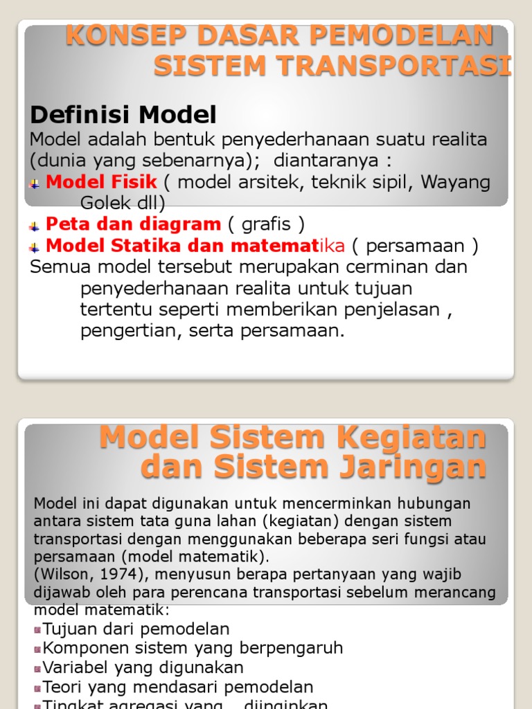 TRANSPORTATION SYSTEM MODELING FUNDAMENTALS | PDF