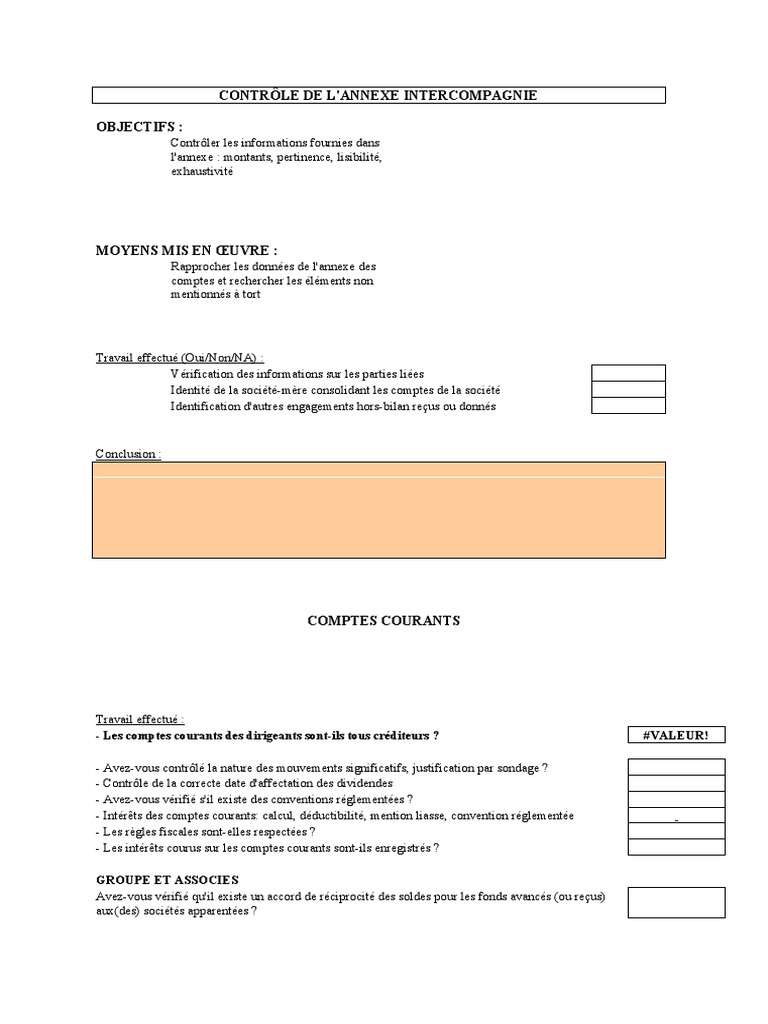 Contrôle des Annexes Comptables | PDF | Finance et gestion monétaire