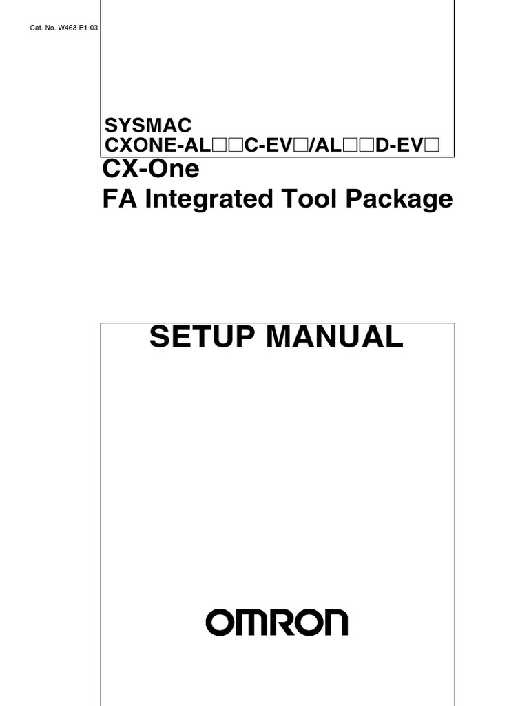 CX One Setup Manual W463 E1 03 | PDF | Programmable Logic Controller ...