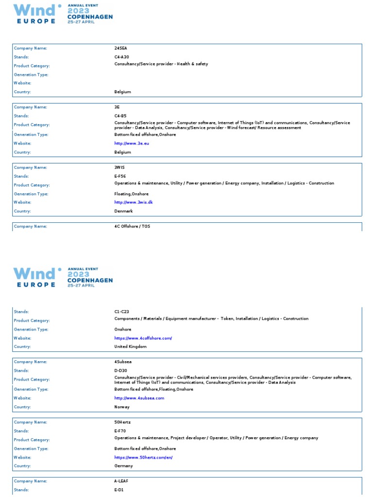 WindEurope Annual Event 2023 Exhibitor 16800667146423c89a2bf343 ... WindEurope Annual Event 2023 Exhibitor 16800667146423c89a2bf343 ...