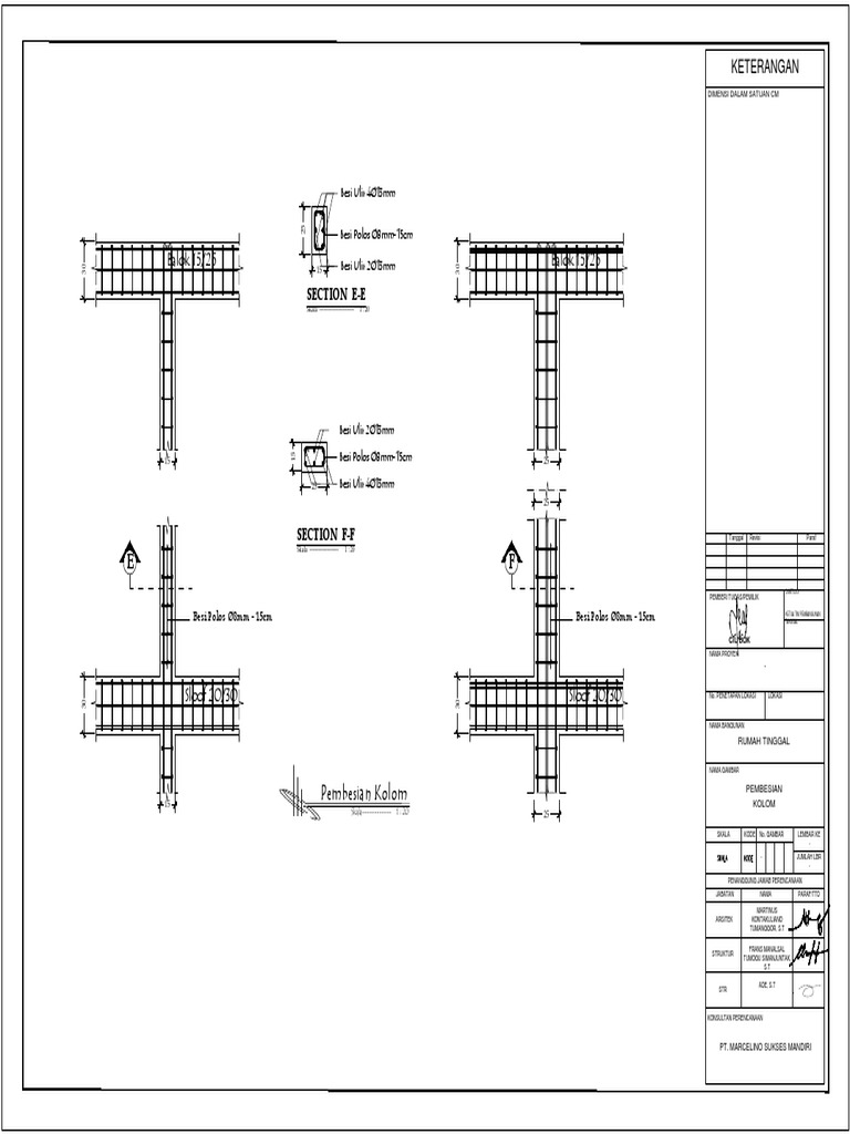 Detail Pembesian Kolom dan Sloof | PDF