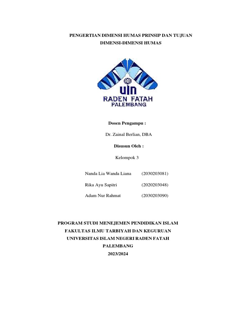 Dimensi Humas: Pengertian, Prinsip, Tujuan | PDF