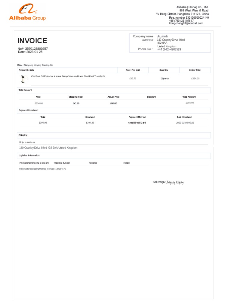 3579123803657...... Invoce 2023. (#2) | PDF