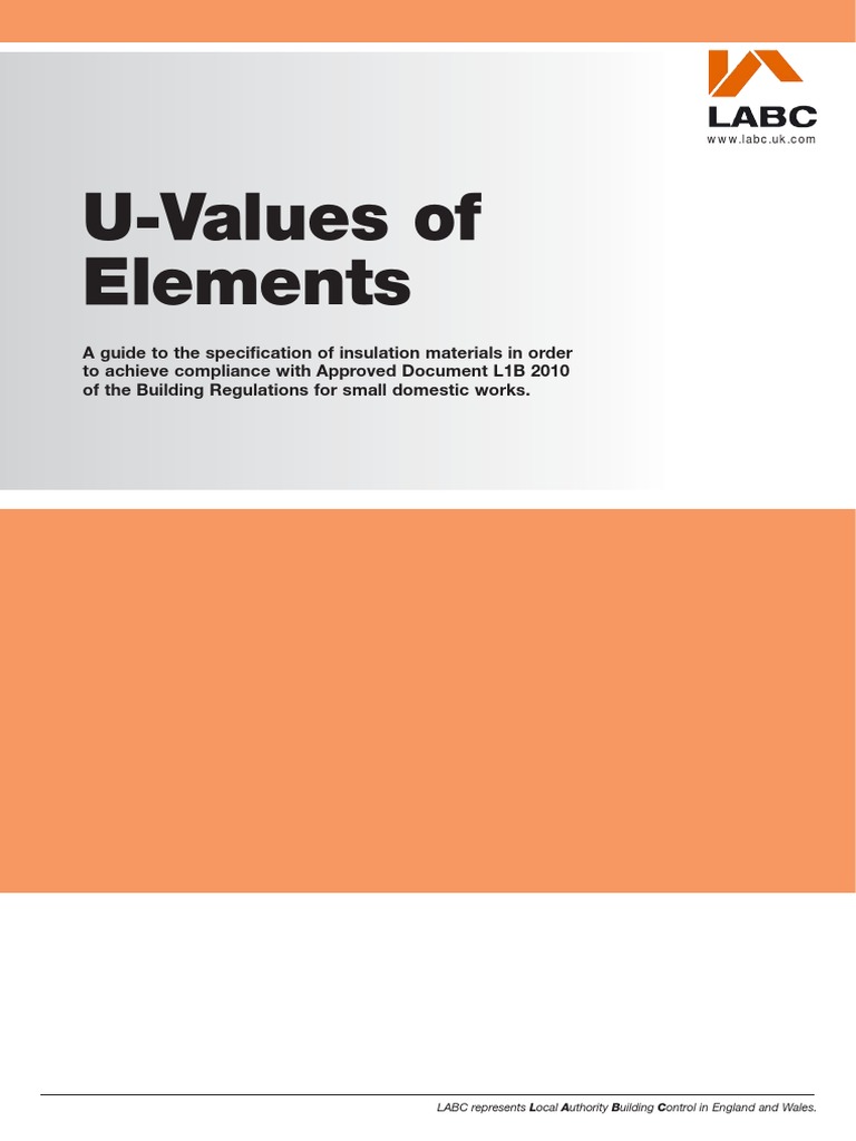 U Values of Elements | PDF | Building Insulation | Masonry