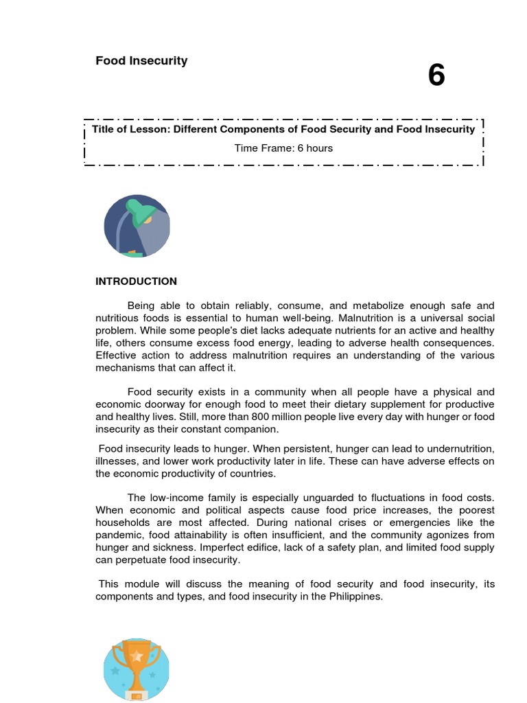 Module 6 Food Insecurity | PDF | Food Security | Malnutrition