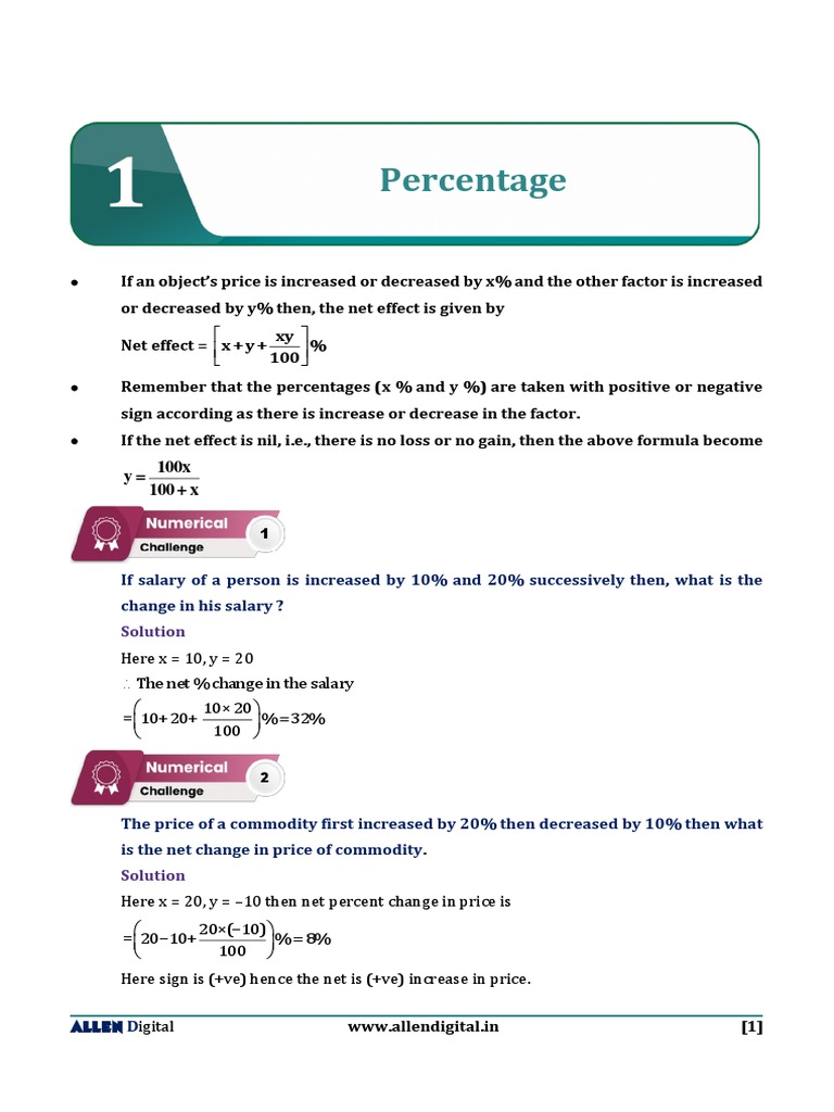 Percentage | PDF | Cost Of Living | Index (Economics)