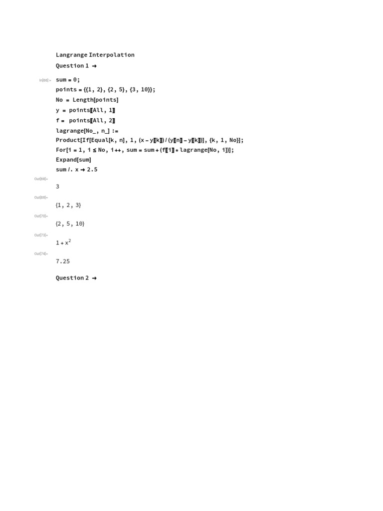 Lagrange Interpolation Final-1 | PDF Lagrange Interpolation Final-1 | PDF