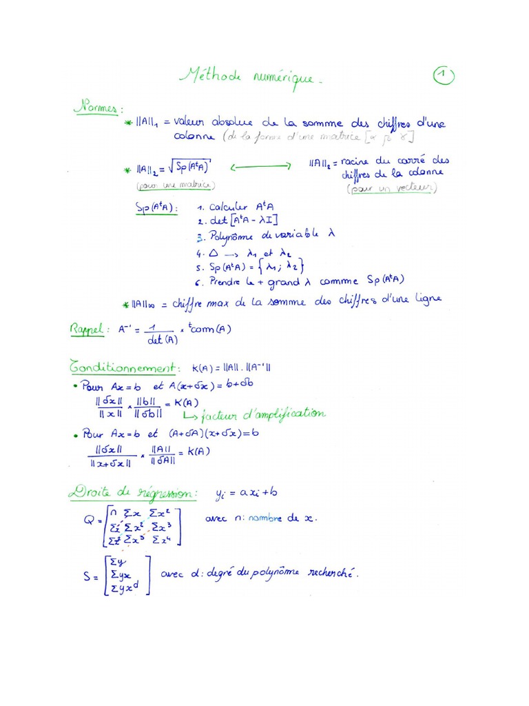 Fiche Partiel 4 - Méthode Numérique | PDF