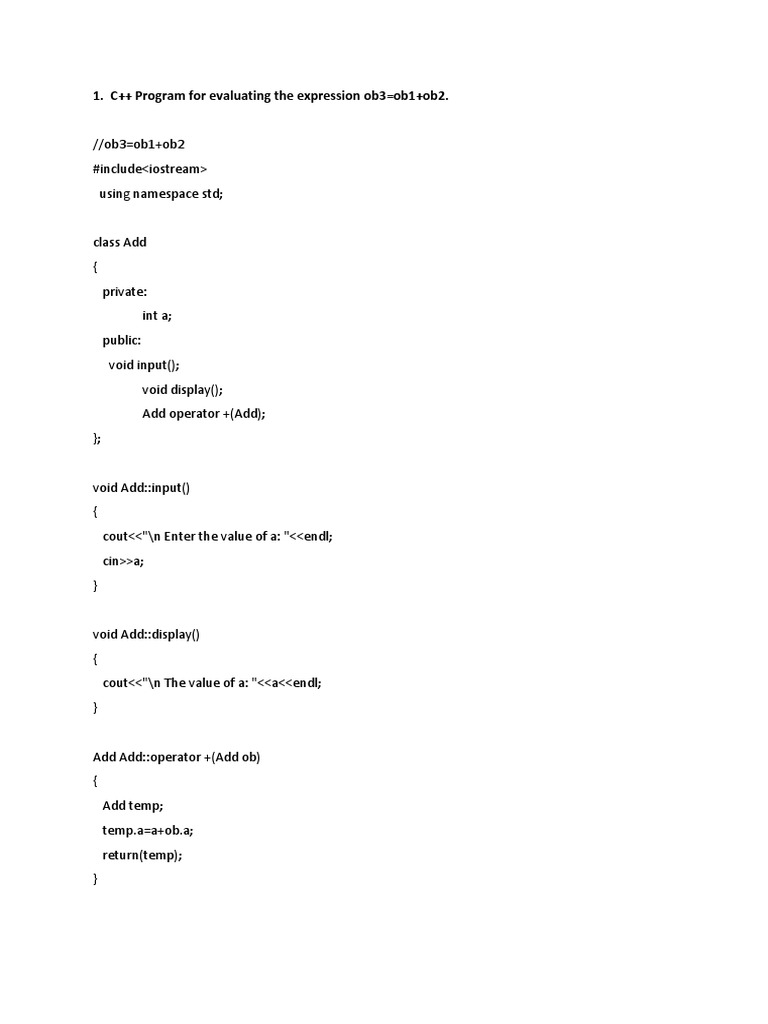 Lab Programs Opov All | PDF | Namespace | C++