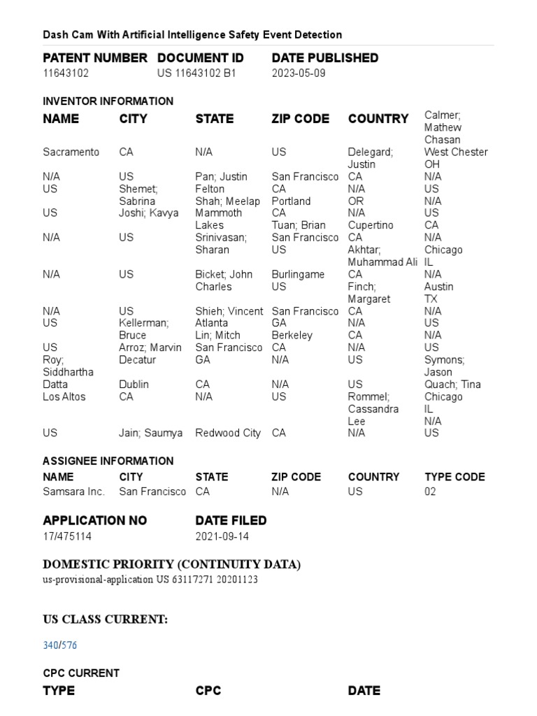 Samsara Patent | PDF | Machine Learning | Computer Network