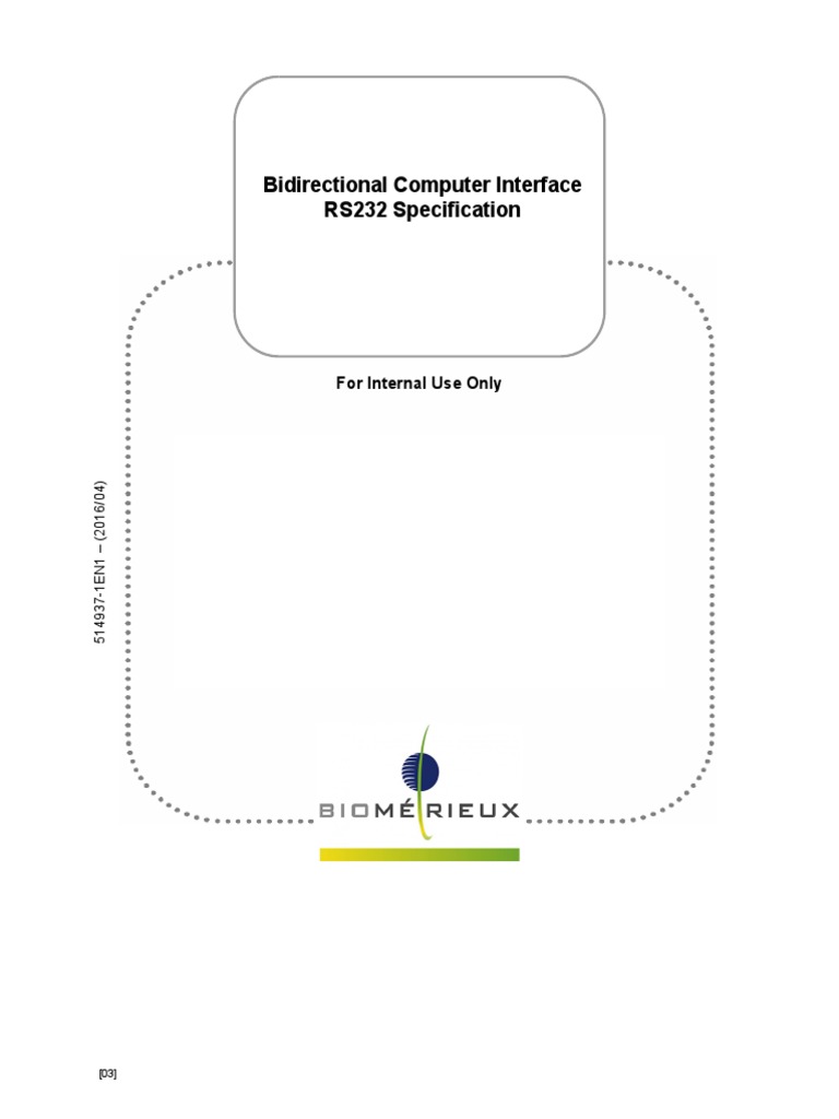 Service Manual - VITEK 2 Systems - BCI RS232 Specification - REF 514937 ...