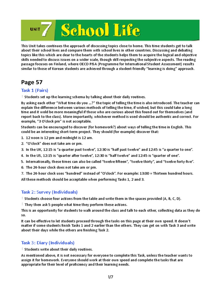 Unit 07 School Life | PDF | Reading Comprehension | Thought