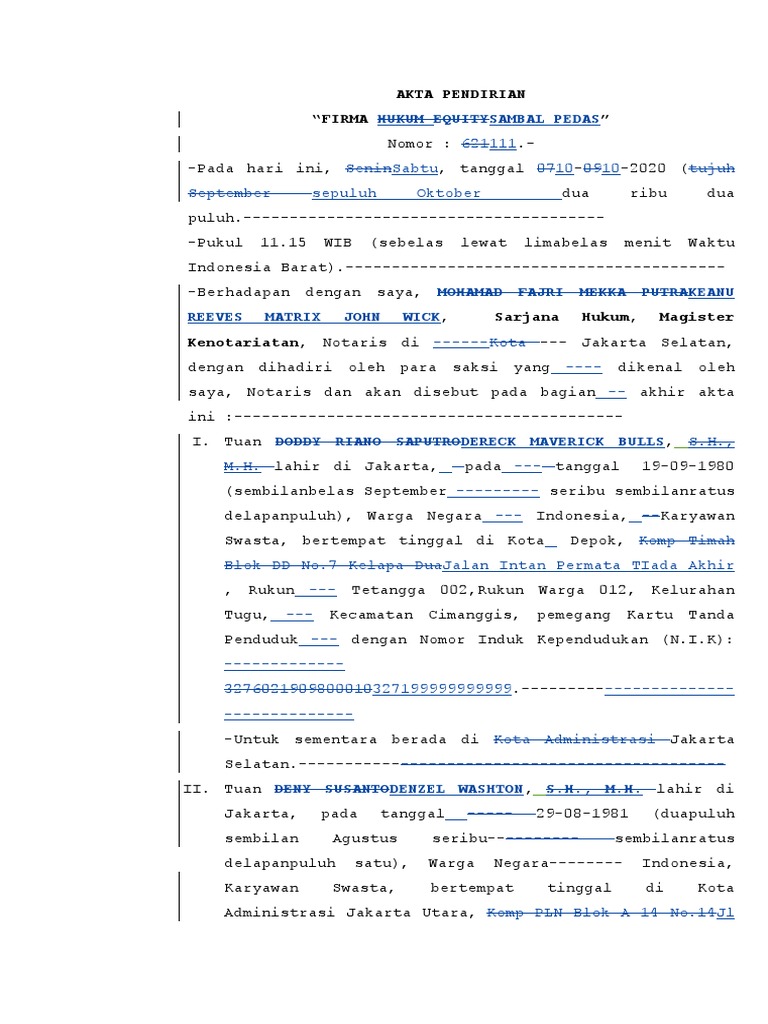 Contoh Akta Firma | PDF