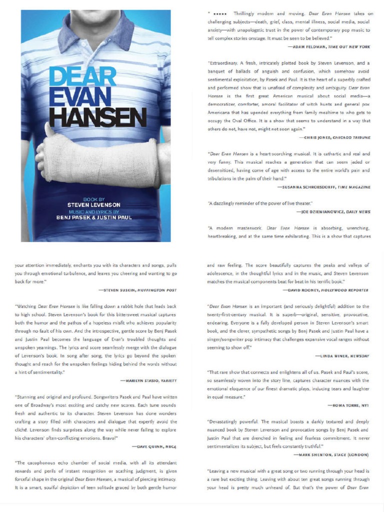 Dear Evan Hansen Libretto PDF - Compress PDF | PDF