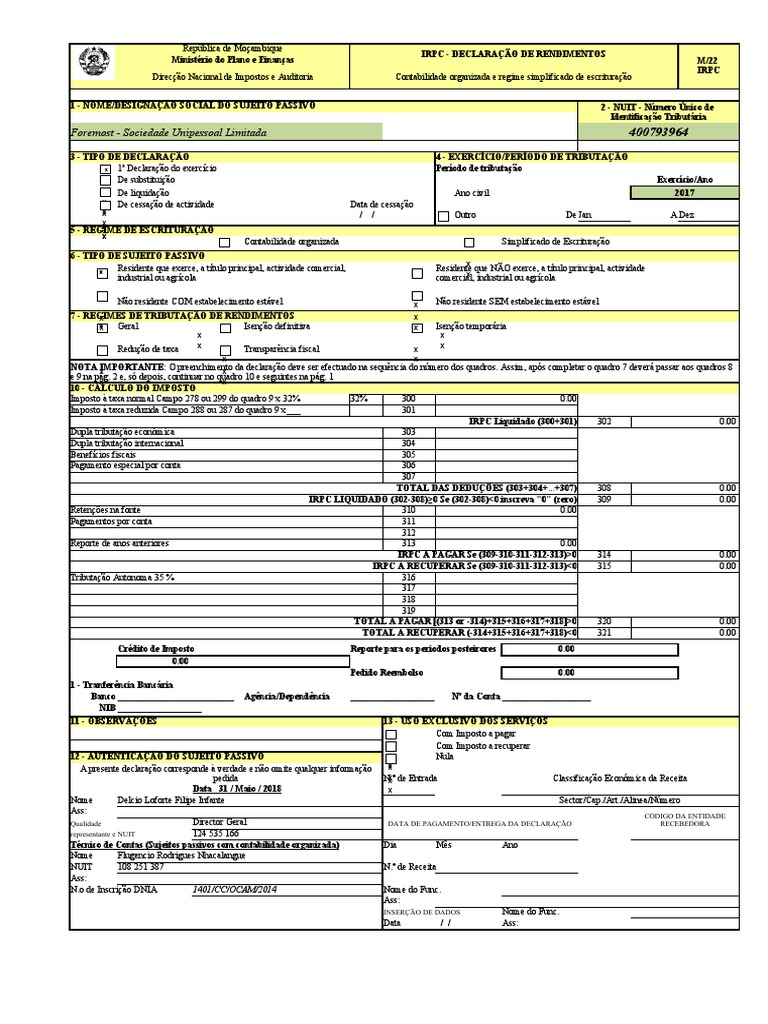 Modelo 22 IRPC | PDF | Impostos | Contabilidade