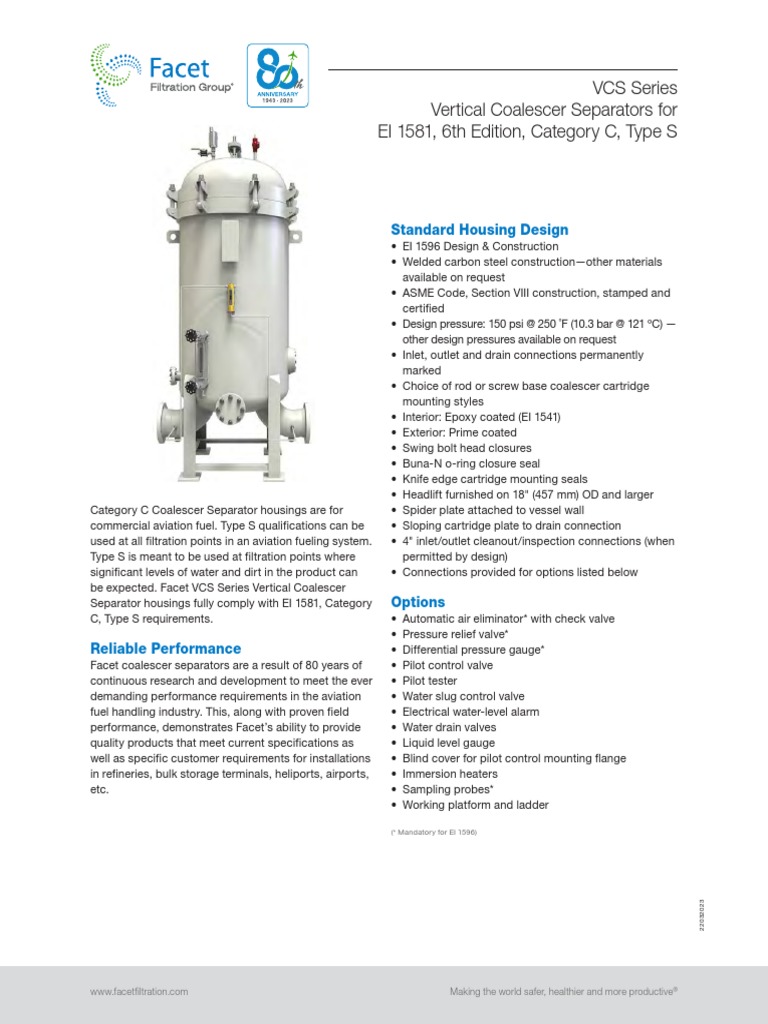 Facet - VCSHCS-FWS | PDF | Valve | Screw