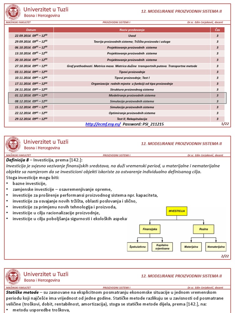 12 Modeliranje Proizvodnih Sistema II | PDF