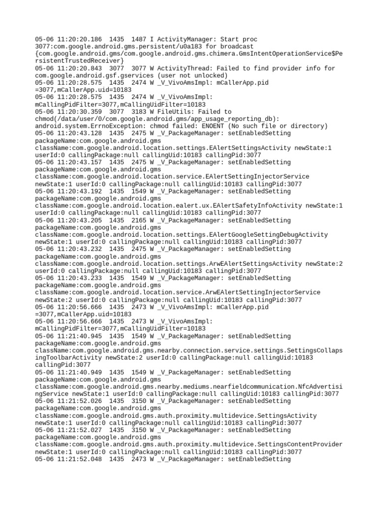 Log | PDF | Android (Operating System) | Software Development