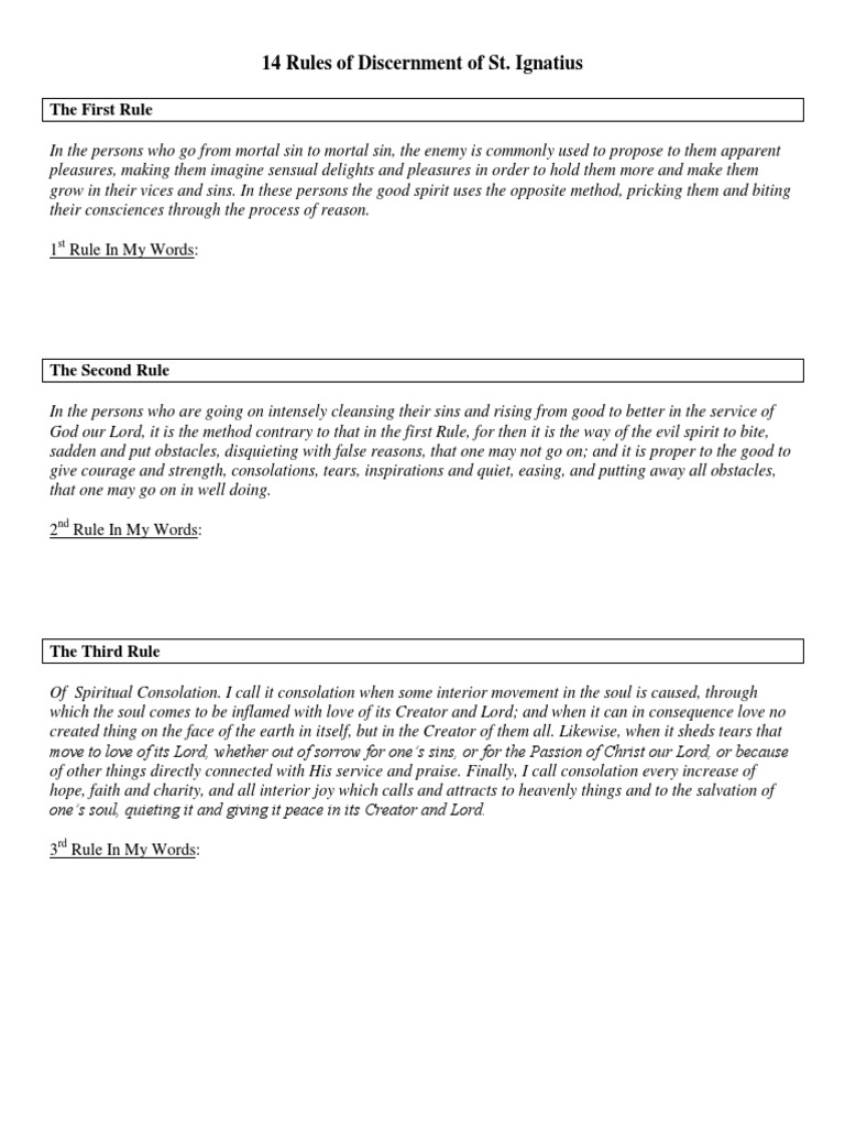 0-st._ignatius_14_rules_of_discernment.pdf | PDF | Religious Belief And ...