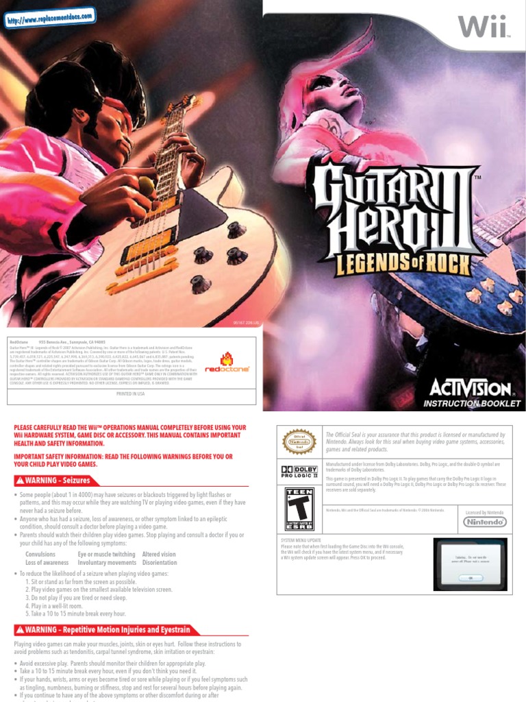 Guitar Hero III - Manual - WII PDF | PDF | Wii
