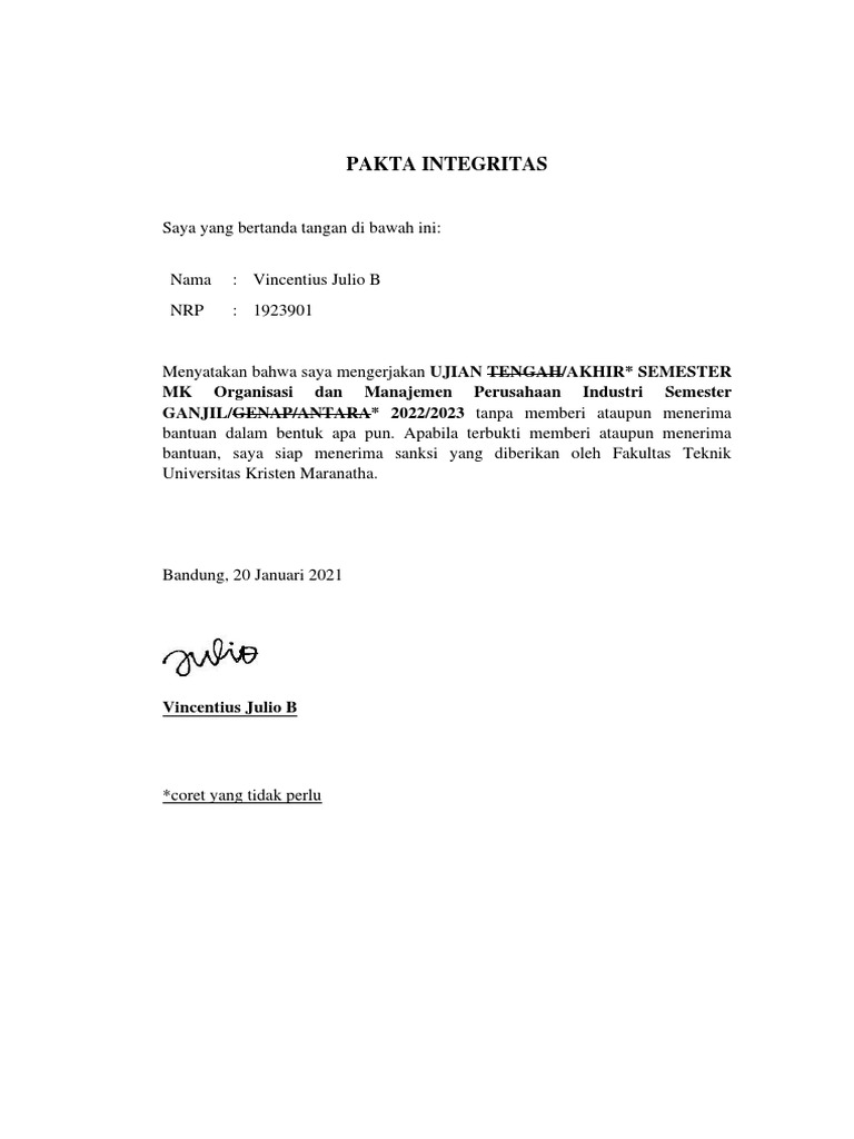 Vincentius Julio B - 1923901 | PDF