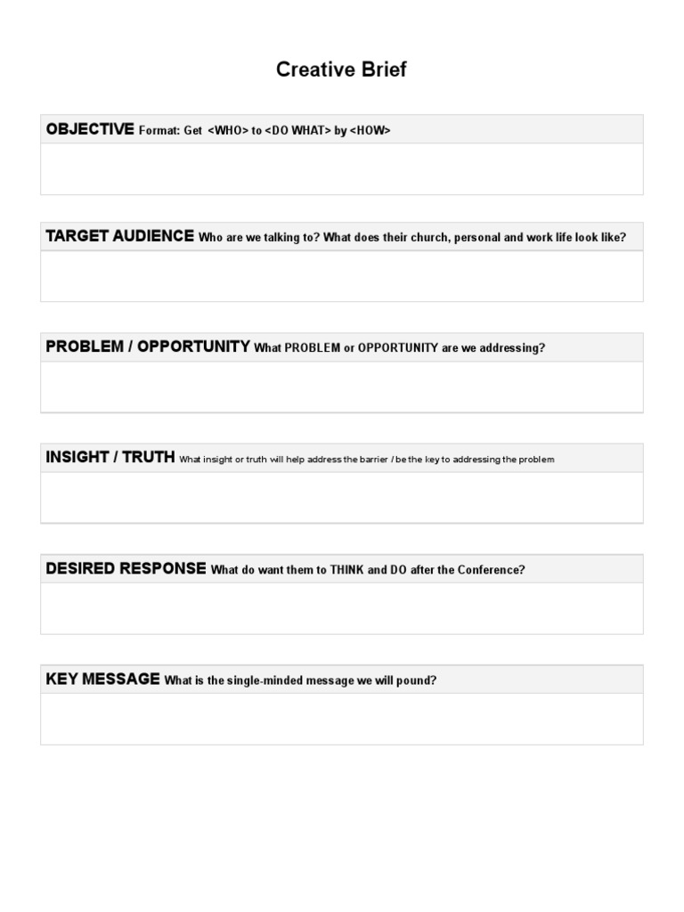 Creative Brief Template - PDF PDF | PDF