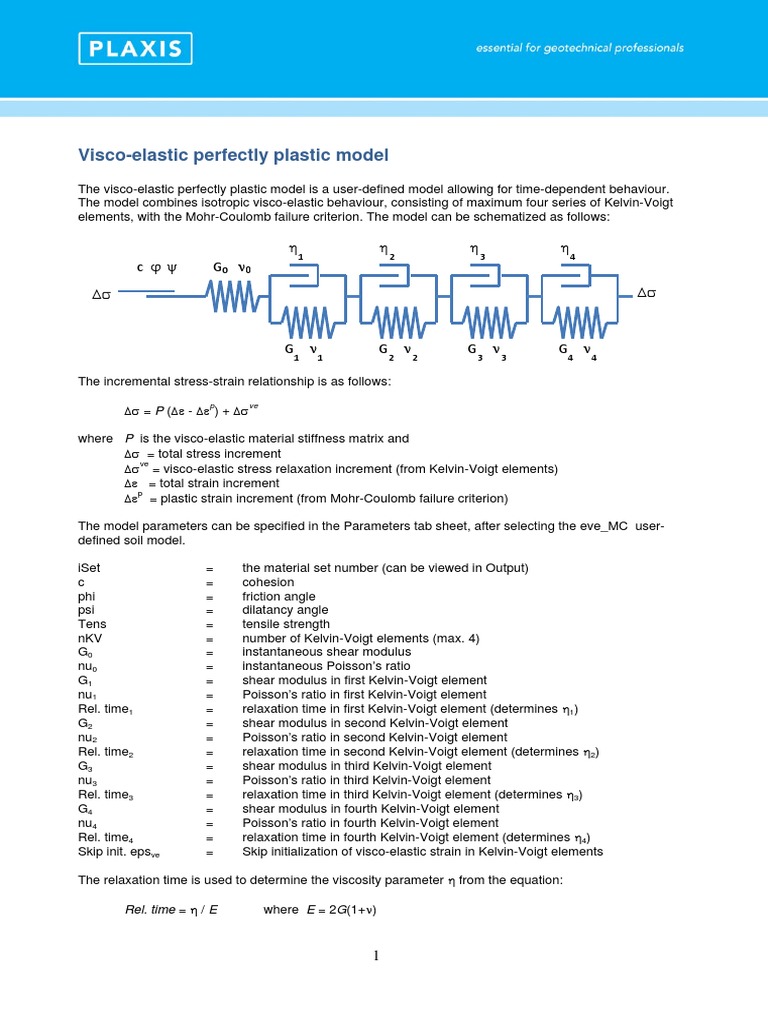 Visco-Elastic Perfectly Plastic Model | PDF | Viscoelasticity | Civil Engineering