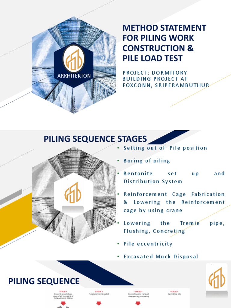 Piling Work and Load Test Methodology - ARKHITEKTON | PDF | Deep ...