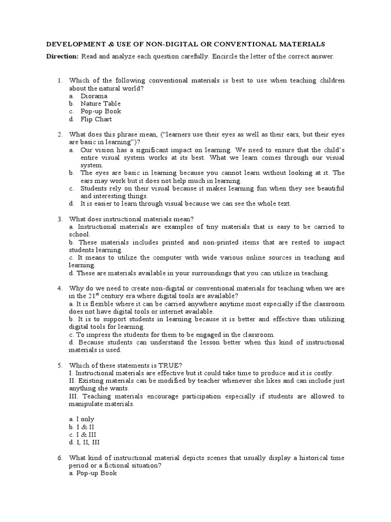 EDITED - EDUC8 Non Digital or Conventional IMs | PDF | Teachers | Classroom