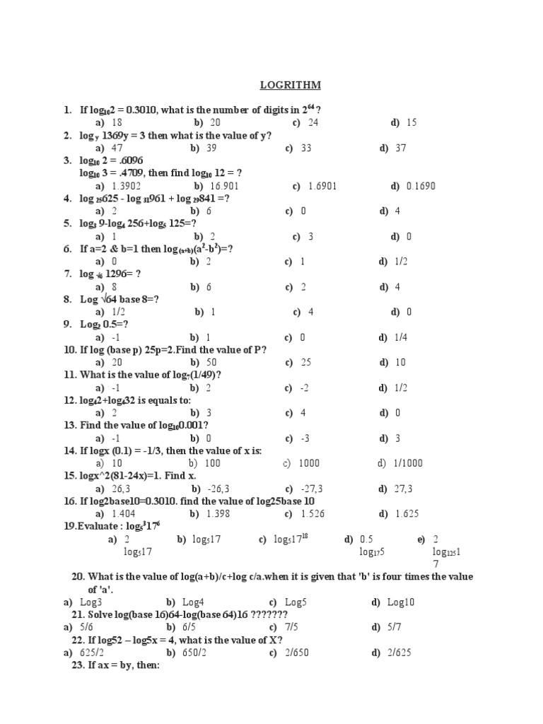 LOGRITHM | PDF | Complex Analysis | Numbers