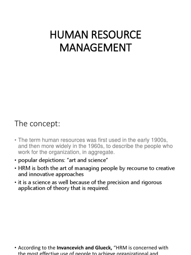 Human Resource Management Guide | PDF | Human Resource Management ...
