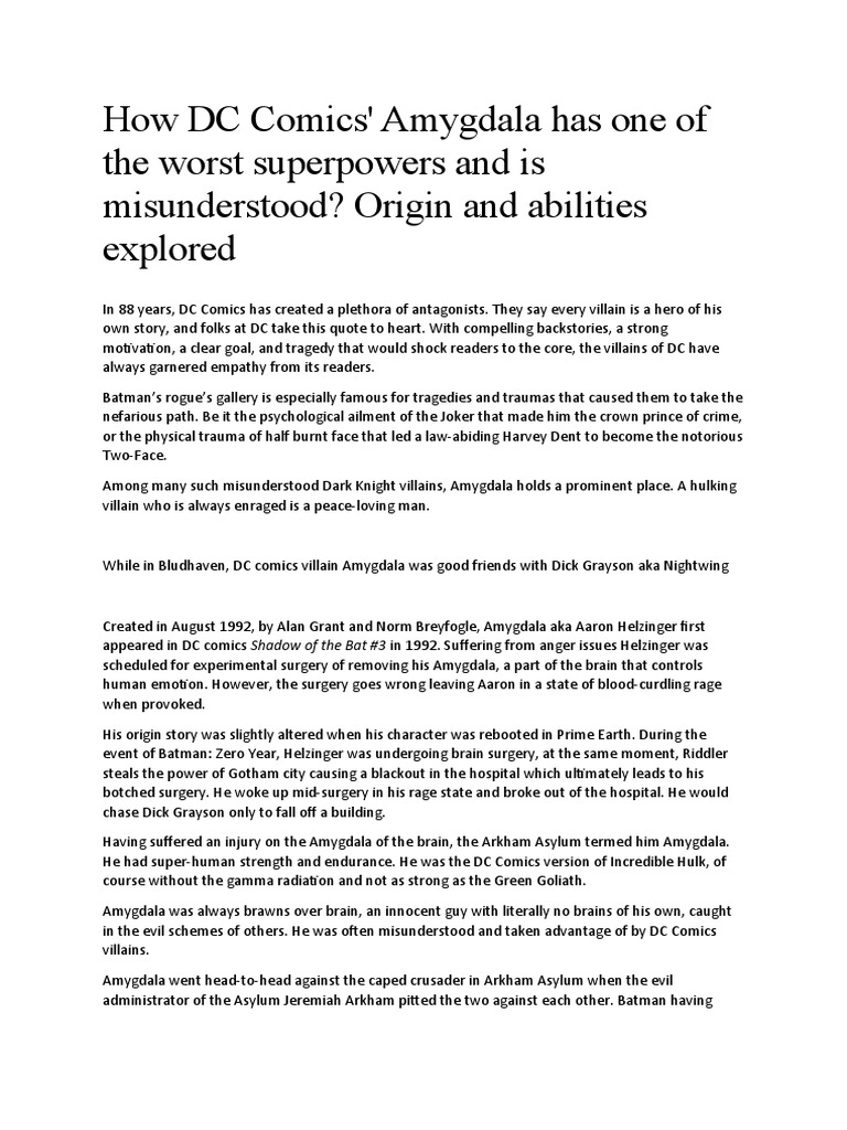 Amygdala DC | PDF | Comics Publications | Batman