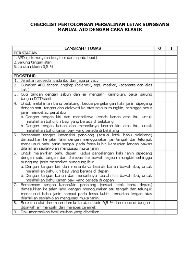 Checklist Klasik | PDF