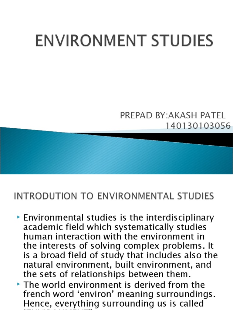 ENVIRONMENT STUDIES - PPTX Akash Patel | PDF