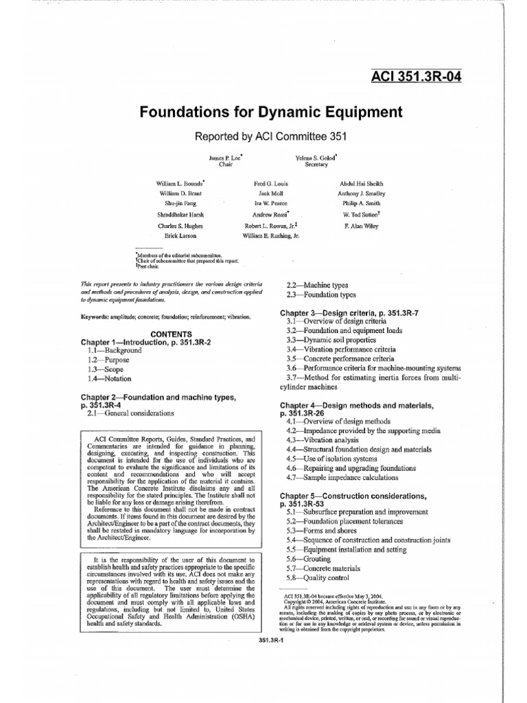 ACI 351.3R-04 - Foundations for dynamic equipment.pdf | PDF