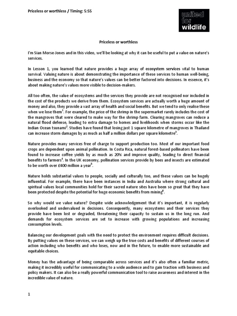 1-3.4 Priceless or Worthless PDF | PDF | Valuation (Finance) | Nature